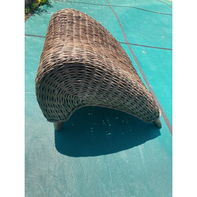 Early 20th Century Vintage Wicker Footstool | Chairish