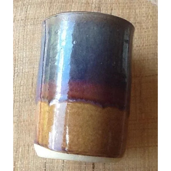 Vintage 1990s Phil Morgan Signed Pottery Cylinder Vase | Chairish
