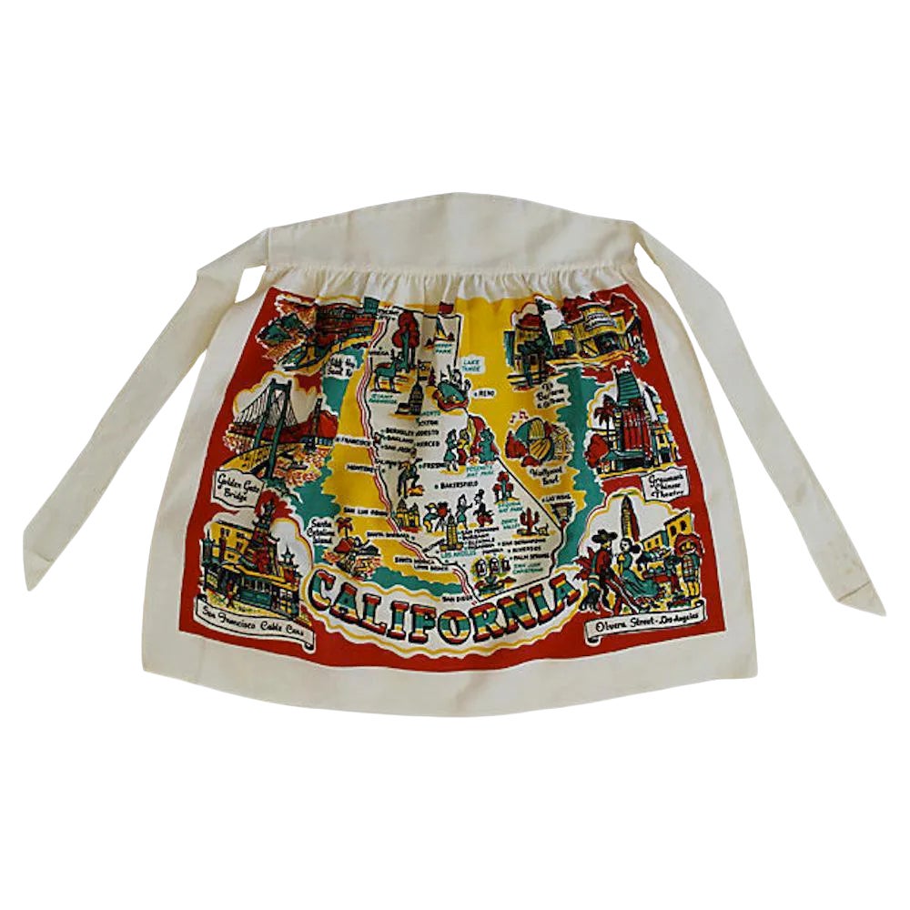 Vintage California Souvenir Apron | Chairish