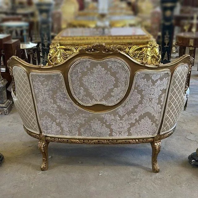 1980s French Rococo White Tufted Sofa | Chairish