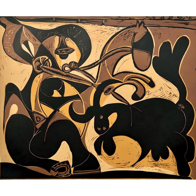 1960s Pablo Picasso, Picador Goading Bull, Linogravures Print | Chairish