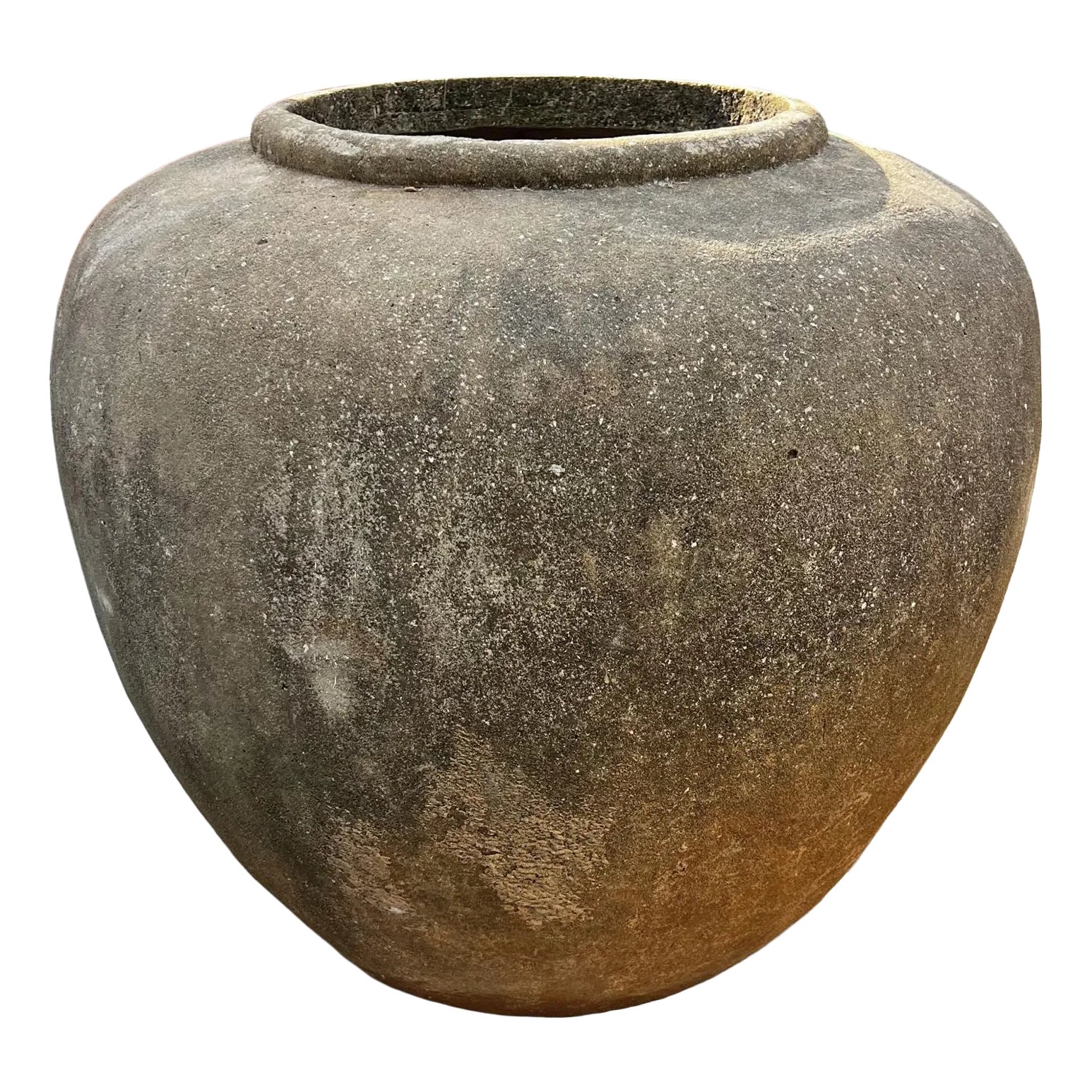 Antique Cement Java Pot / Planter | Chairish