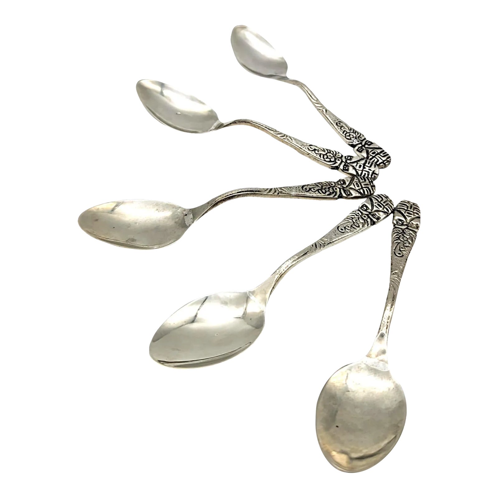 Mexican Silver Demitasse Spoons, Set of 5 | Chairish