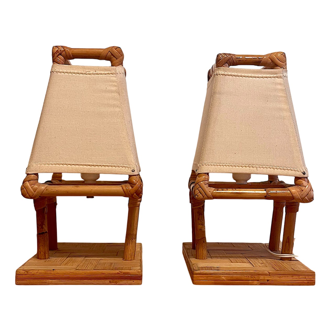 Bamboo Table Lamps, 1950s, Set of 2 | Chairish