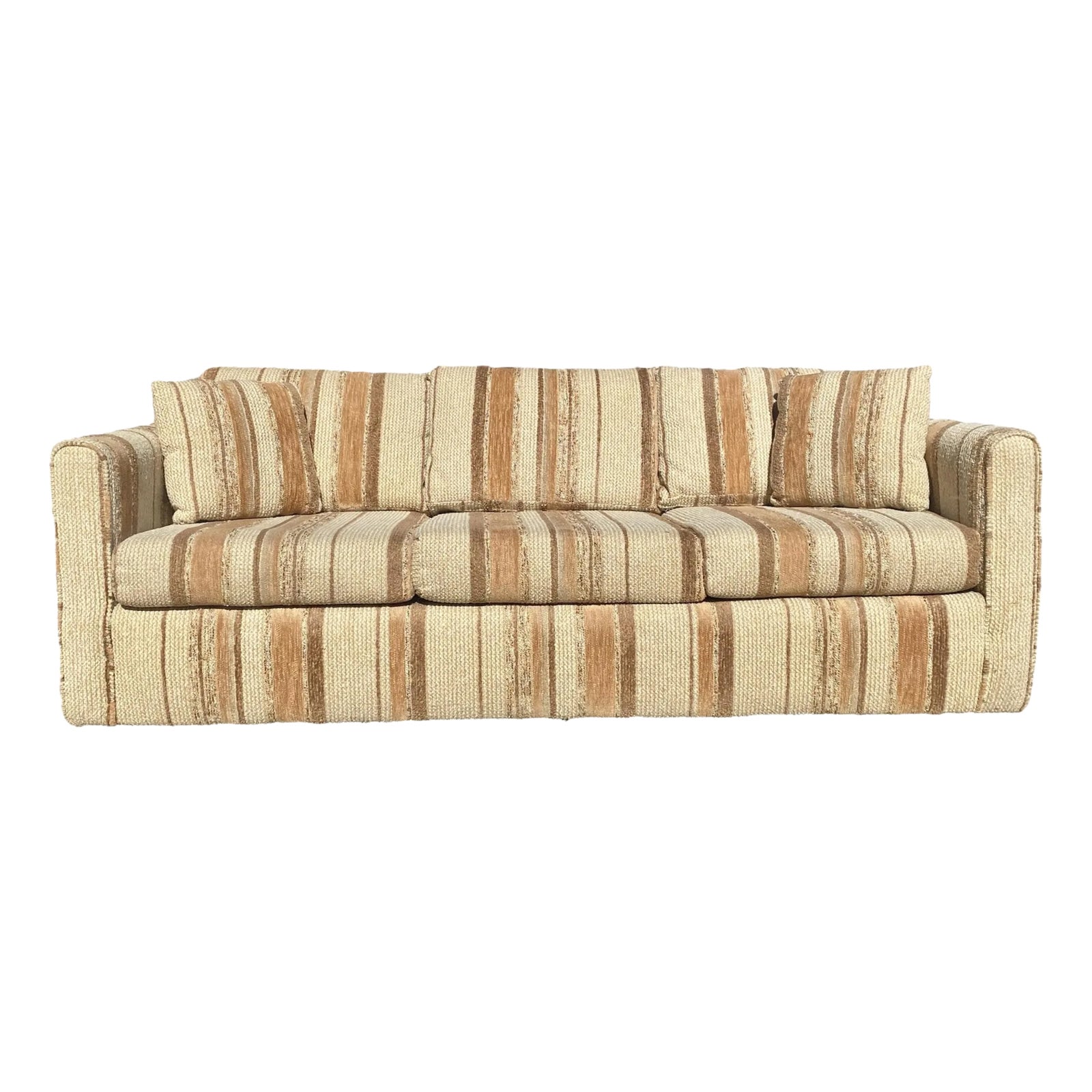 1980s Modernist Herculon Stripped Jack Lenor Larsen Milo Baughman Style ...