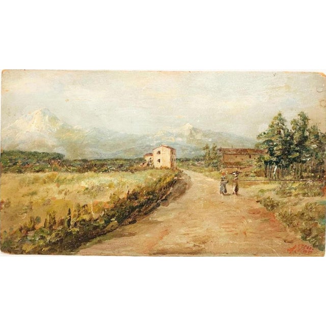 Alberto Rossi (1858-1936) Italy Oil Painting on Wood | Chairish
