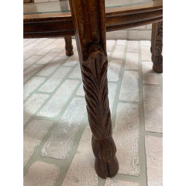 Neoclassical Style Two Tier Rams Head Side Table | Chairish