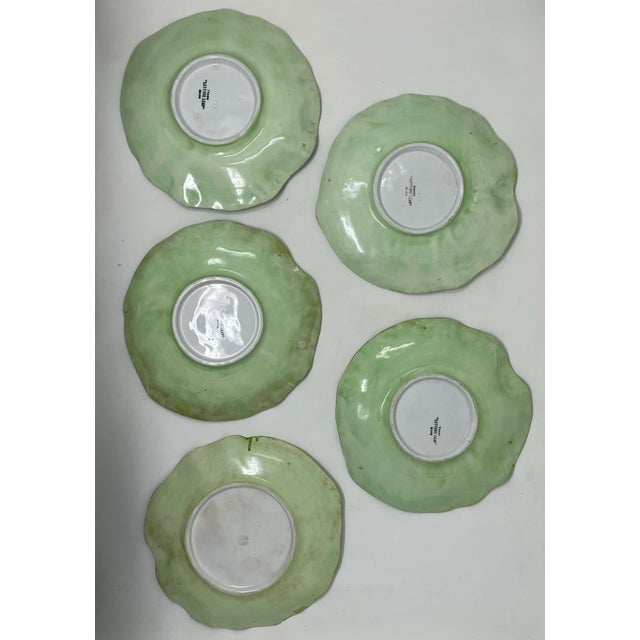 Wannopee Lettuce Leaf Majolica -Set of 5 Plates | Chairish