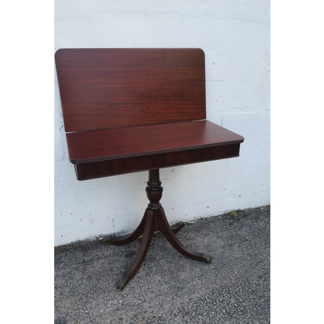 Duncan Phyfe Carved Mahogany Card Gaming Console Table | Chairish