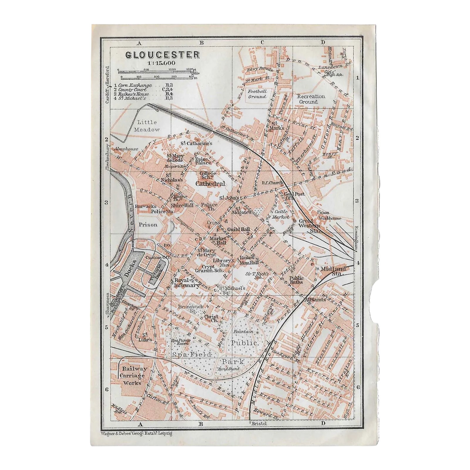 Antique Map of Gloucester England | Chairish