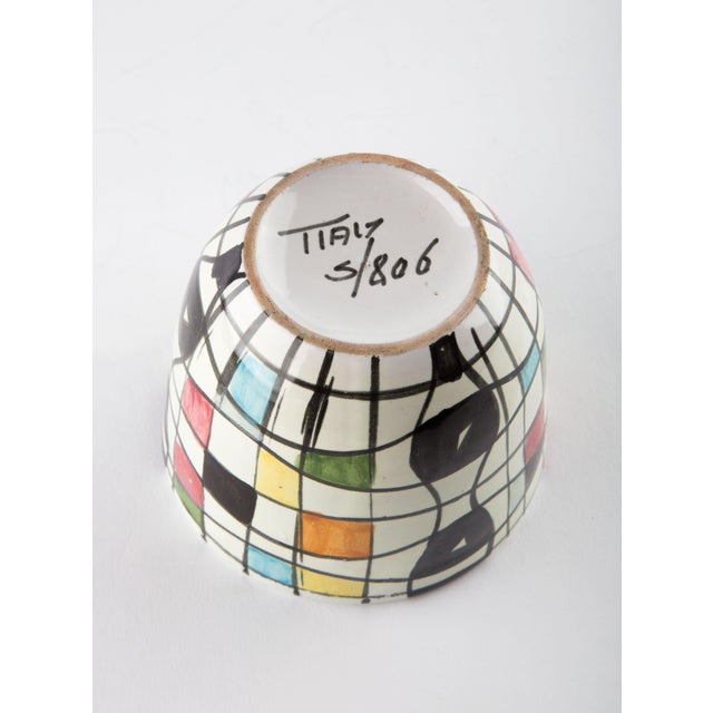 Petite Hand Painted Italian Abstract Planter | Chairish