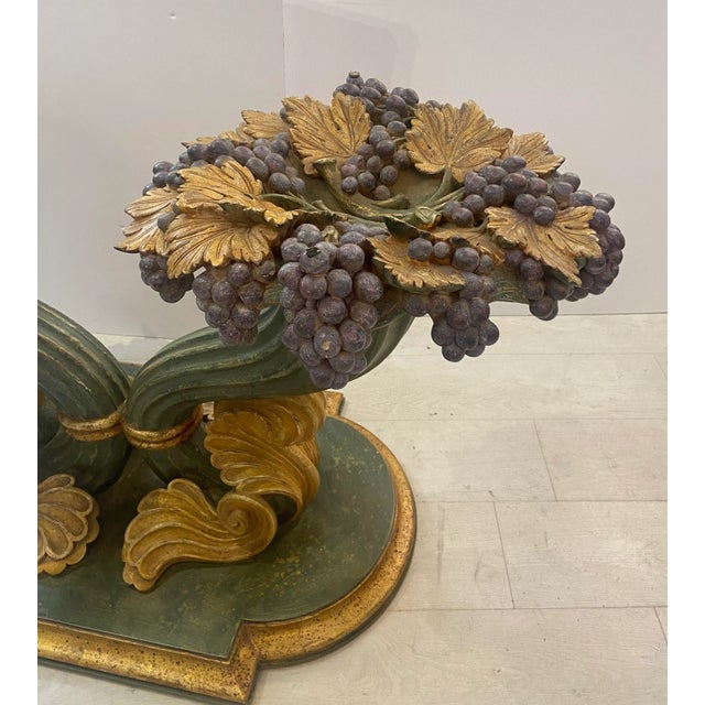 Italian Craved Wood Cornucopia Console Table | Chairish