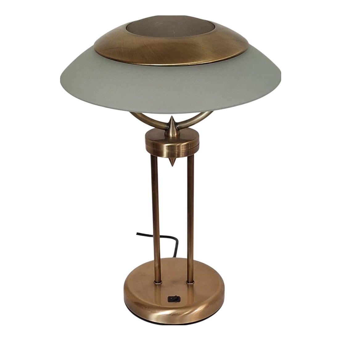 Vintage Table Lamp with Metal Base and Frosted Glass Shade from CK ...