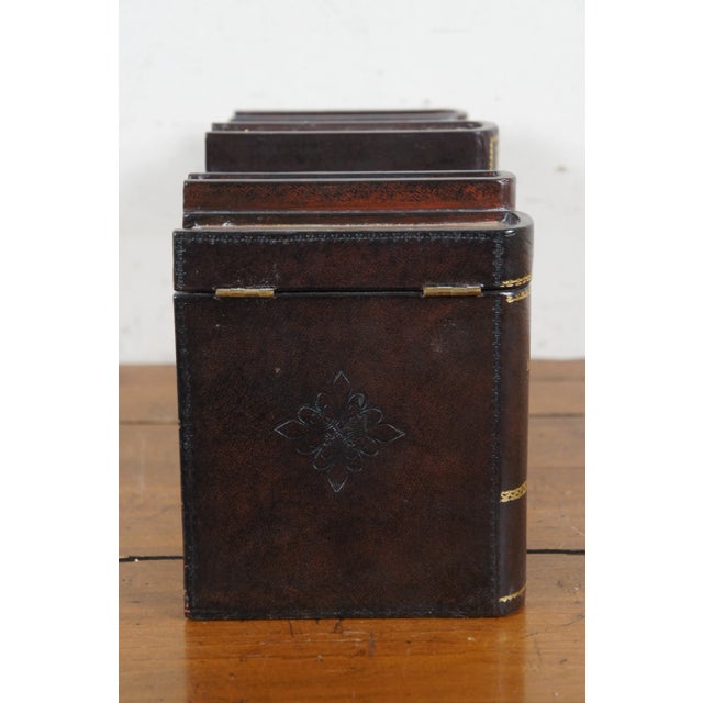 Late 20th Century Maitland - Smith Tooled Leather Faux False Library ...