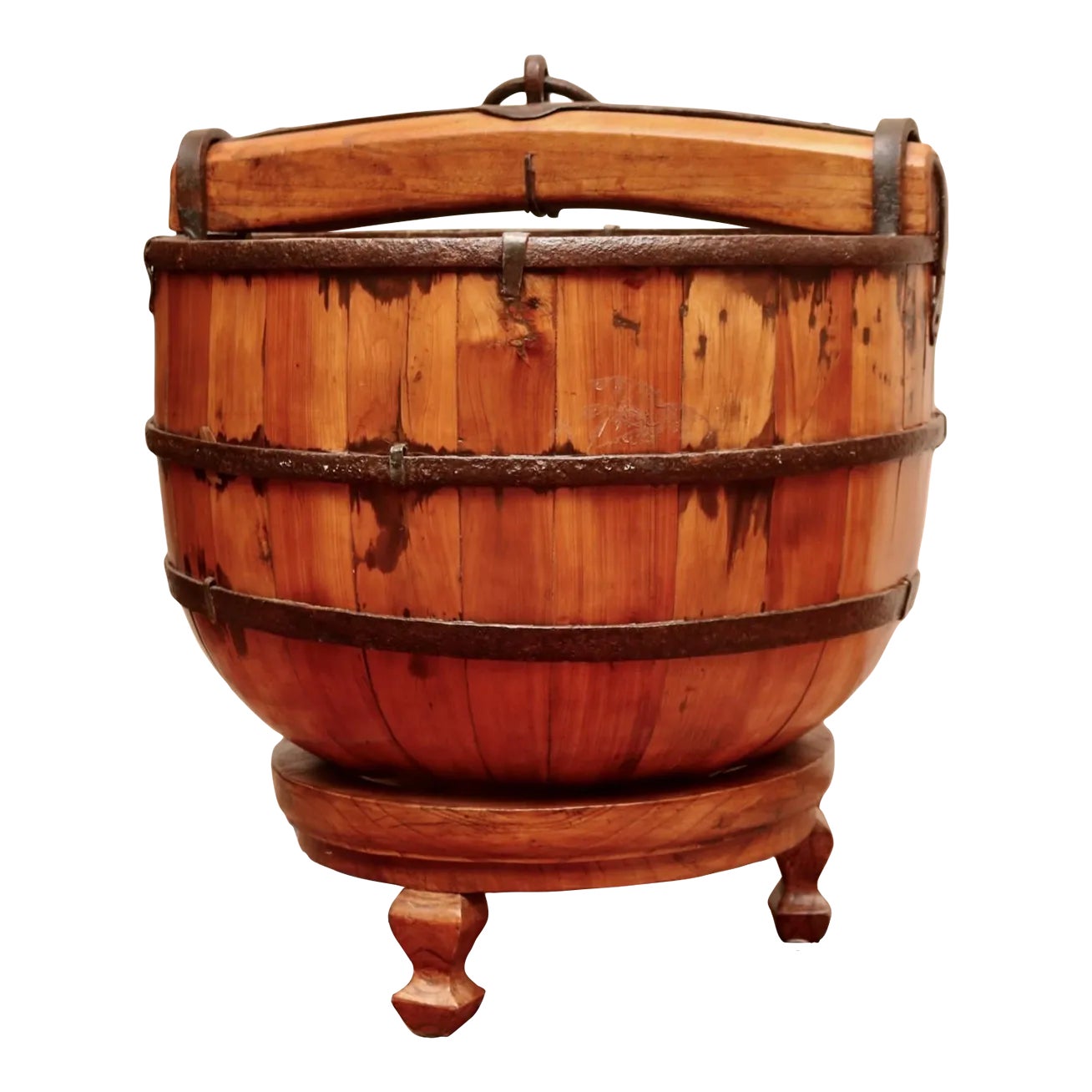 19th Century Chinese Qing Dynasty Period Well Water Bucket on Stand ...