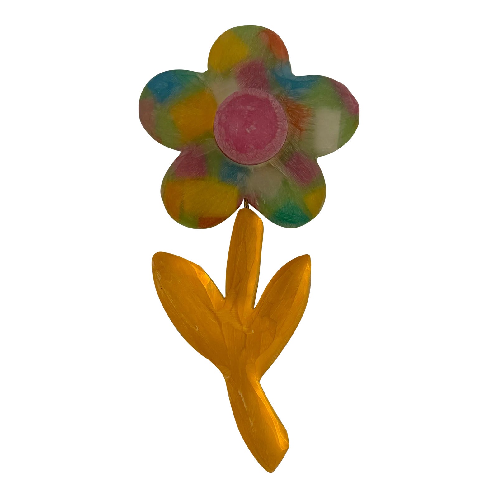 Kaso Giant Lucite Flower Pin | Chairish