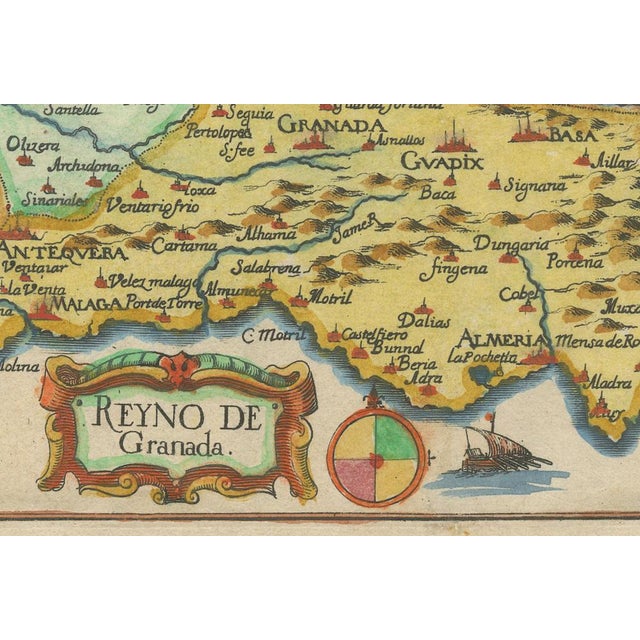 Antique Hand-Coloured Engraved Map of Granada in Spain by Tassin, 1651 ...