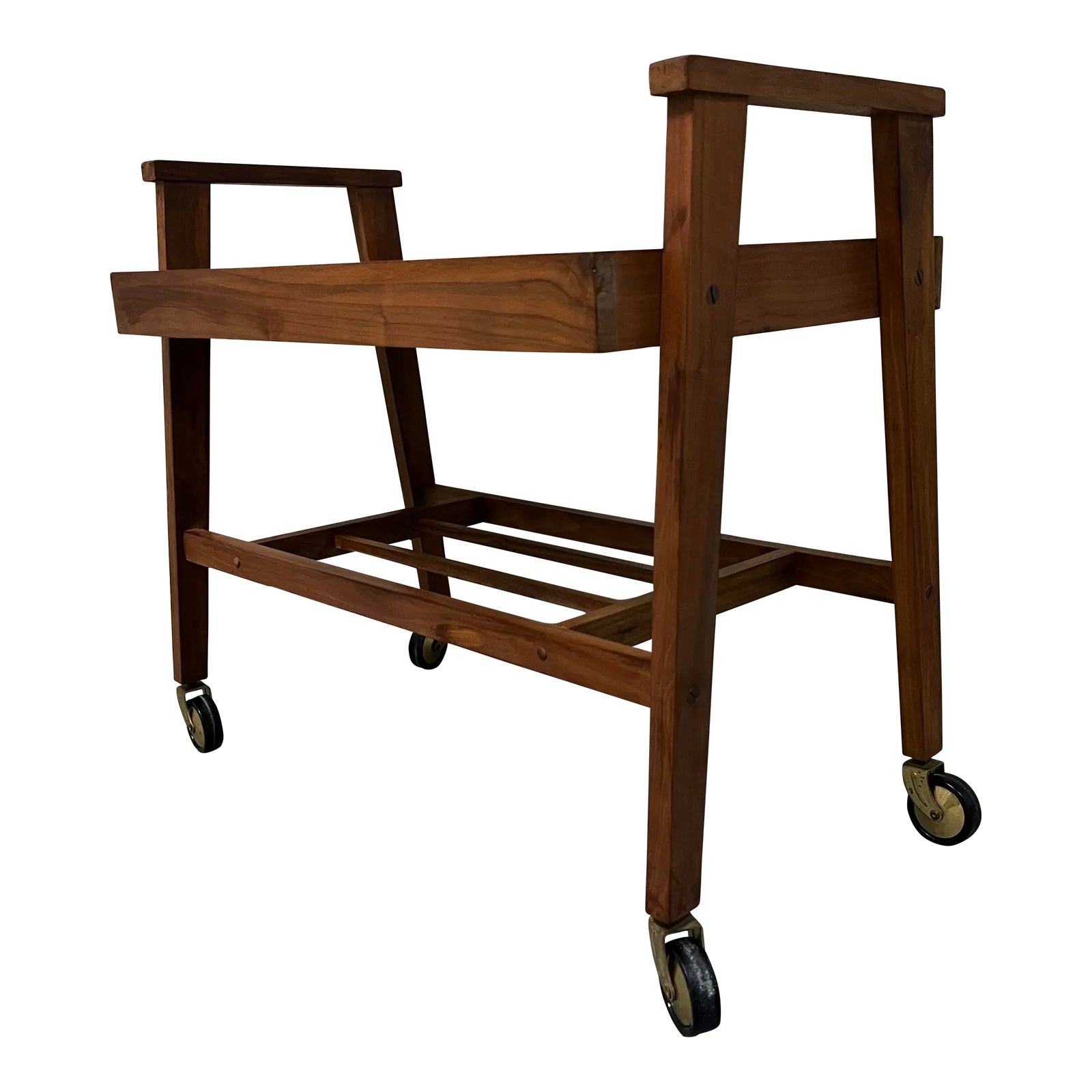 Vintage Mid Century Modern Danish Style Rolling Media Cart. Circa 1960s ...