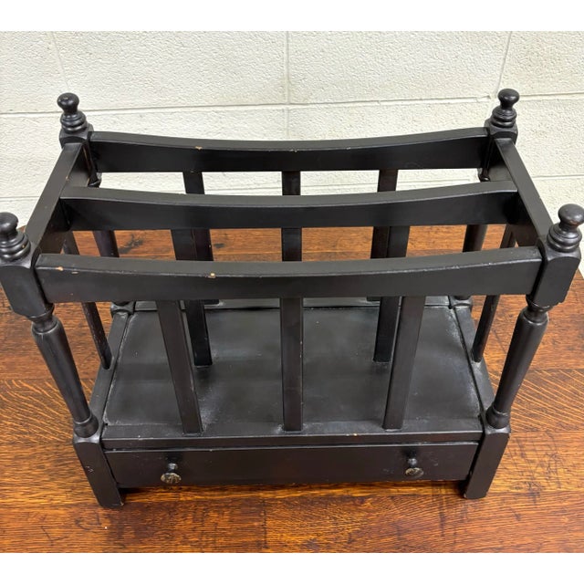 Vintage Canterbury Style Magazine Rack | Chairish