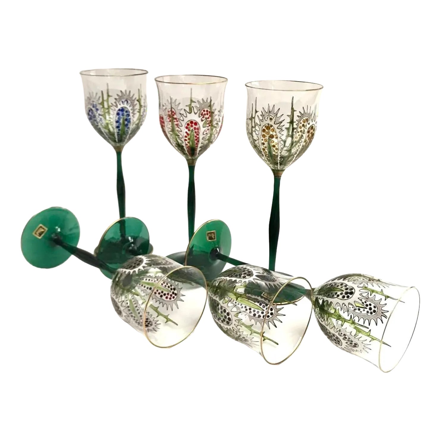 Vintage Handmade Crystal Glasses by Gluskunst Hirtreiter, Bavaria ...