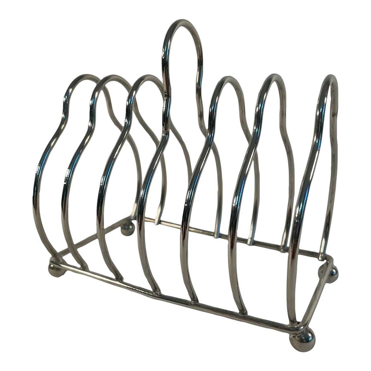 Vintage Silverplated English Toast Rack With Six Slots | Chairish
