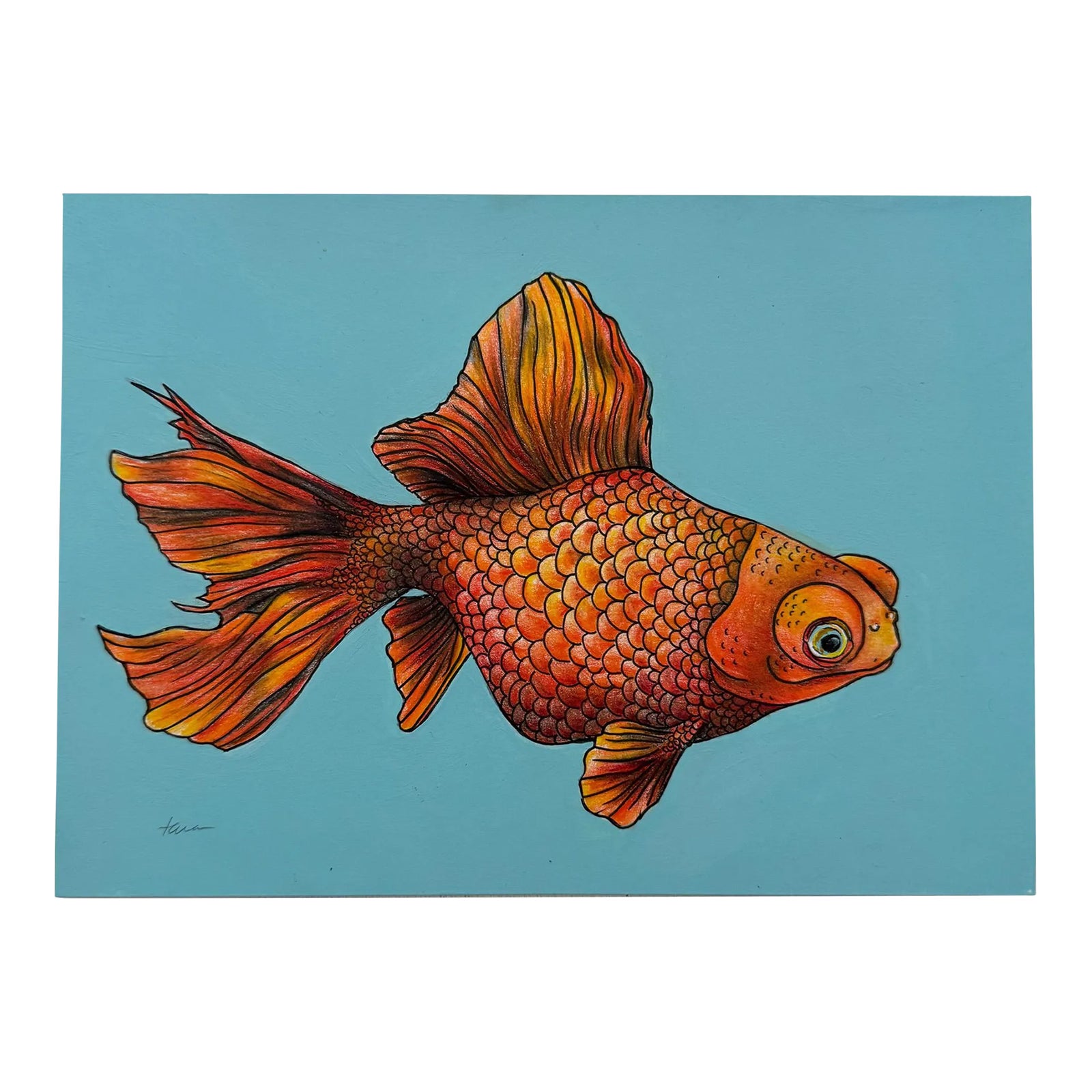 Goldie by Tara Connelly Original Art on Paper | Chairish
