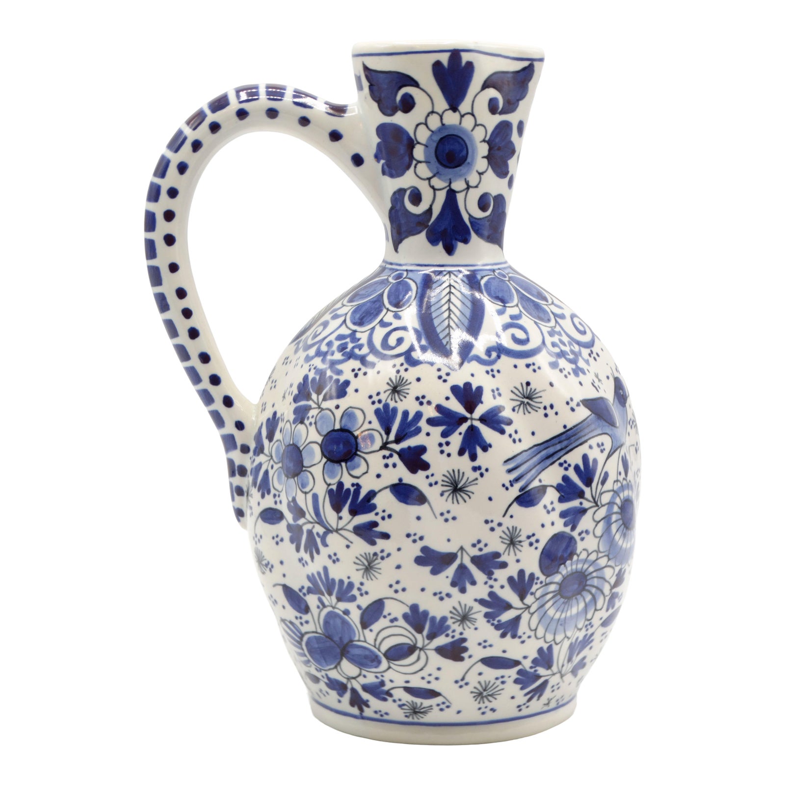 Blue & White Delft Wine Jug | Chairish