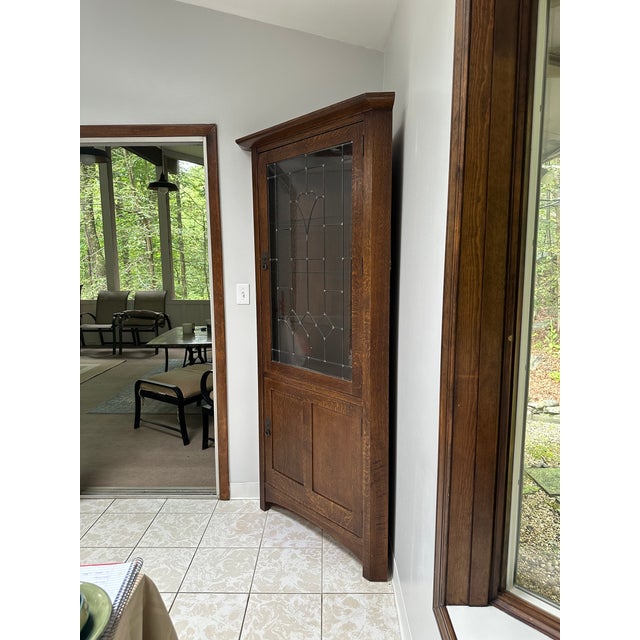 1990s Vintage Stickley Craftsman Corner Cabinet | Chairish