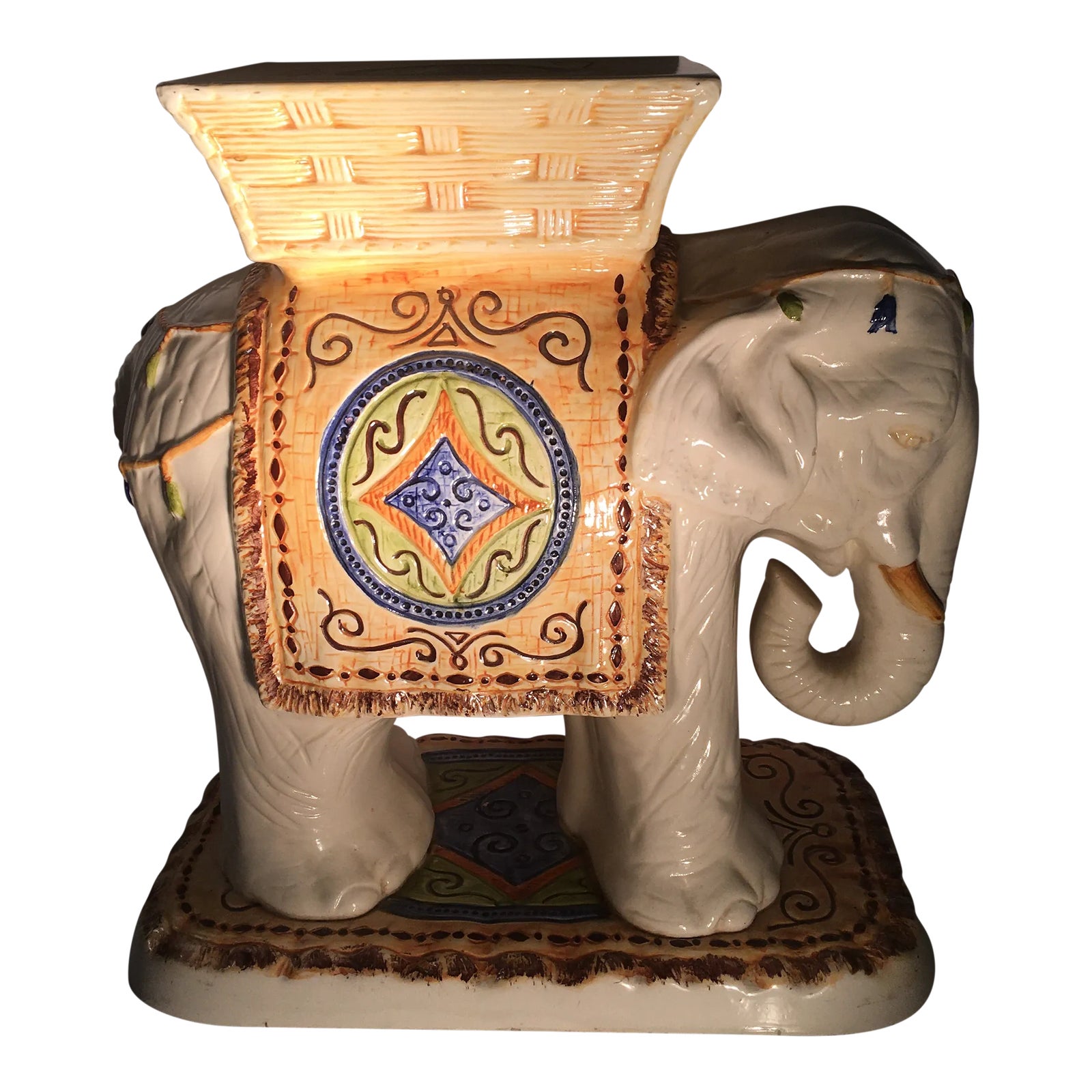 1970s Ceramic Elephant Side Table | Chairish