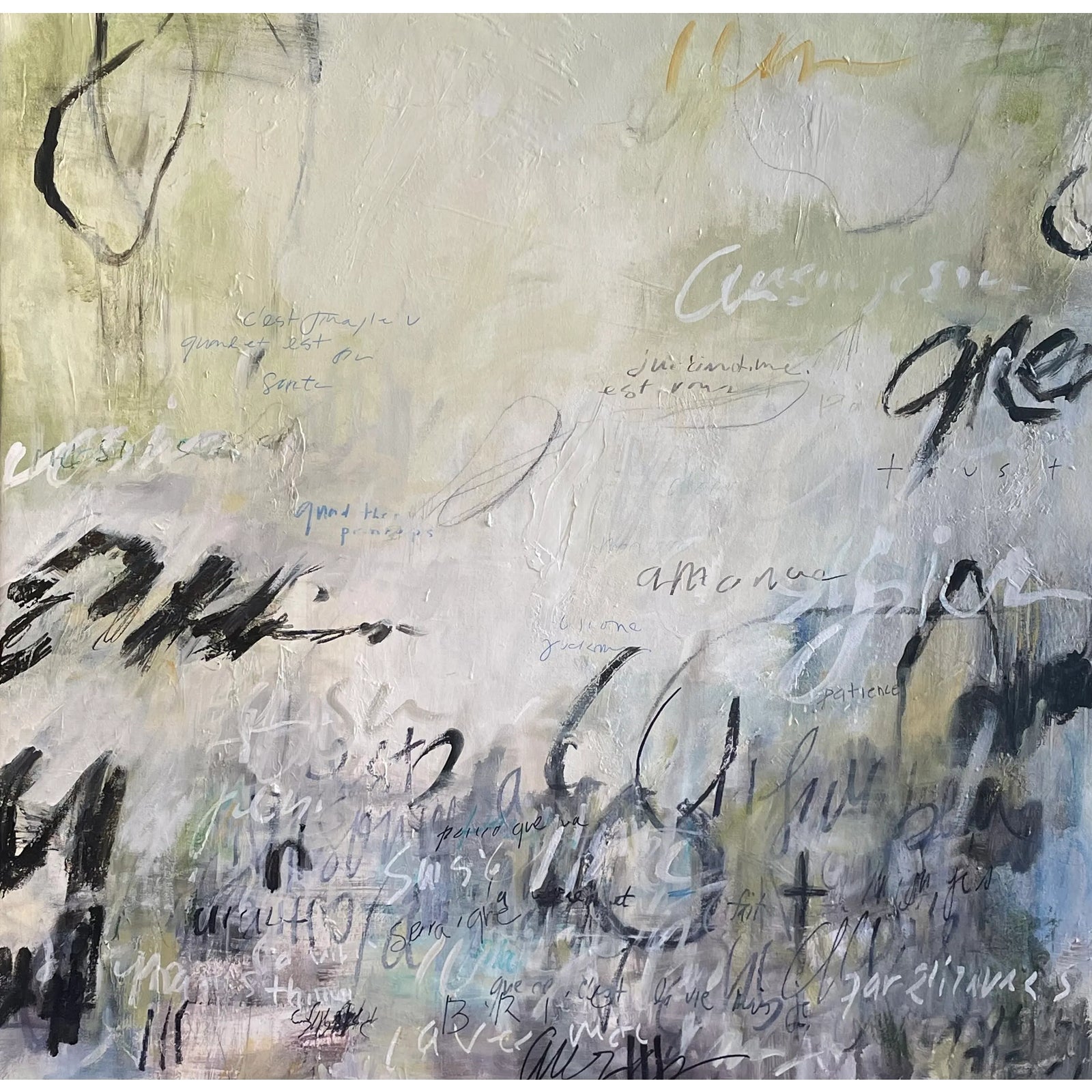 "Conversations Between Us" Large Abstract Painting in Neutral Colors by ...
