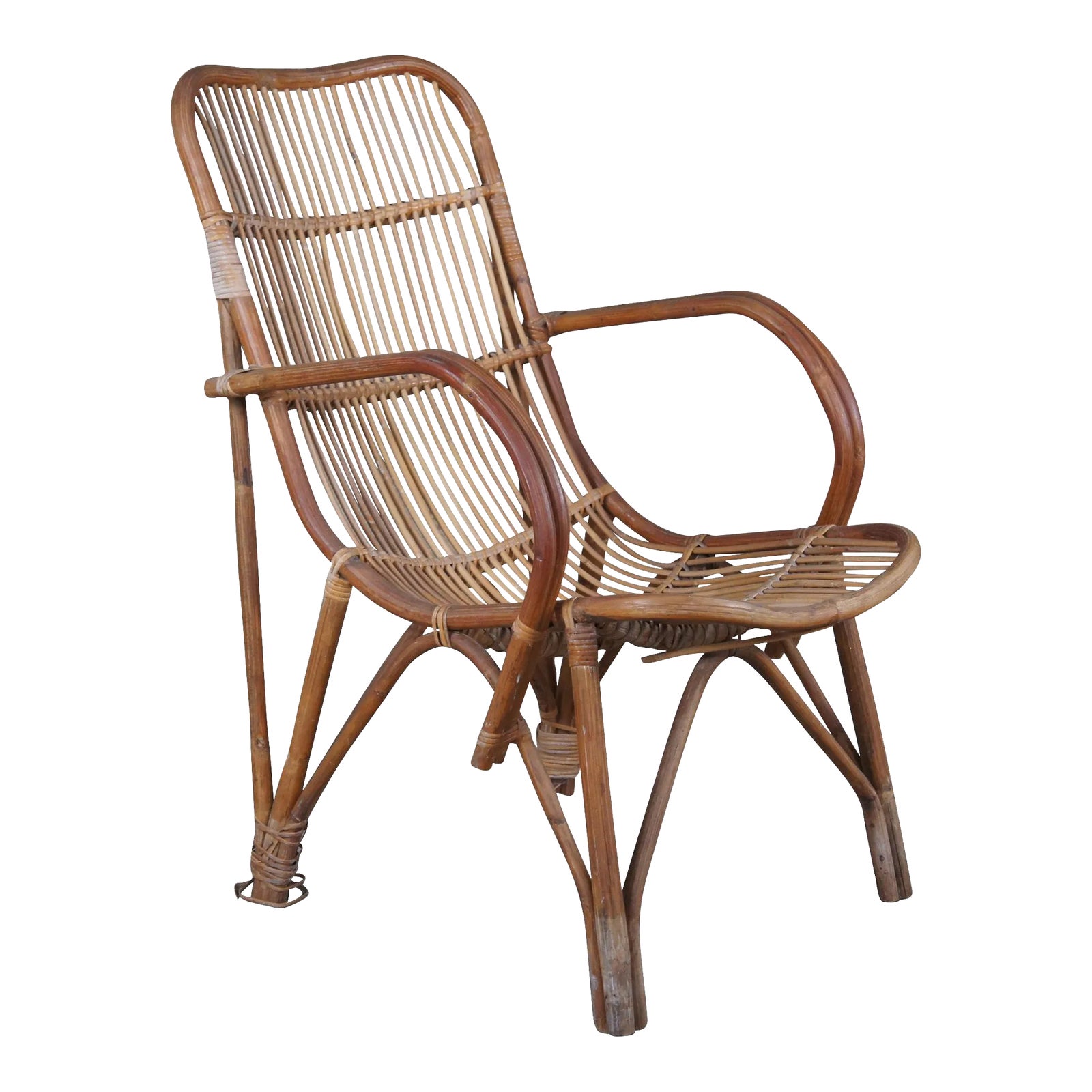 Mid 20th Century Mid Century Bohemian Bamboo & Rattan Bentwood Lounge ...