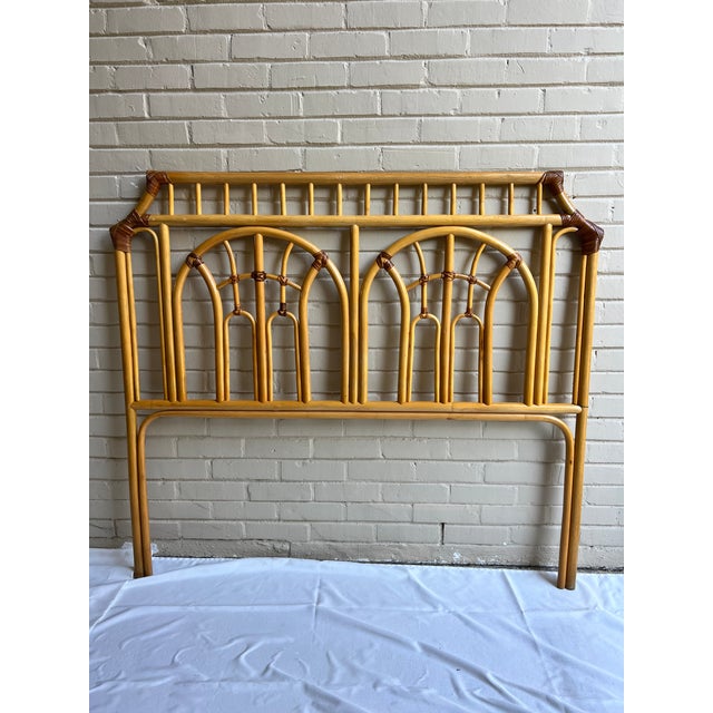 Chinoiserie Pagoda Style Palm Beach Regency Rattan Full/Double ...