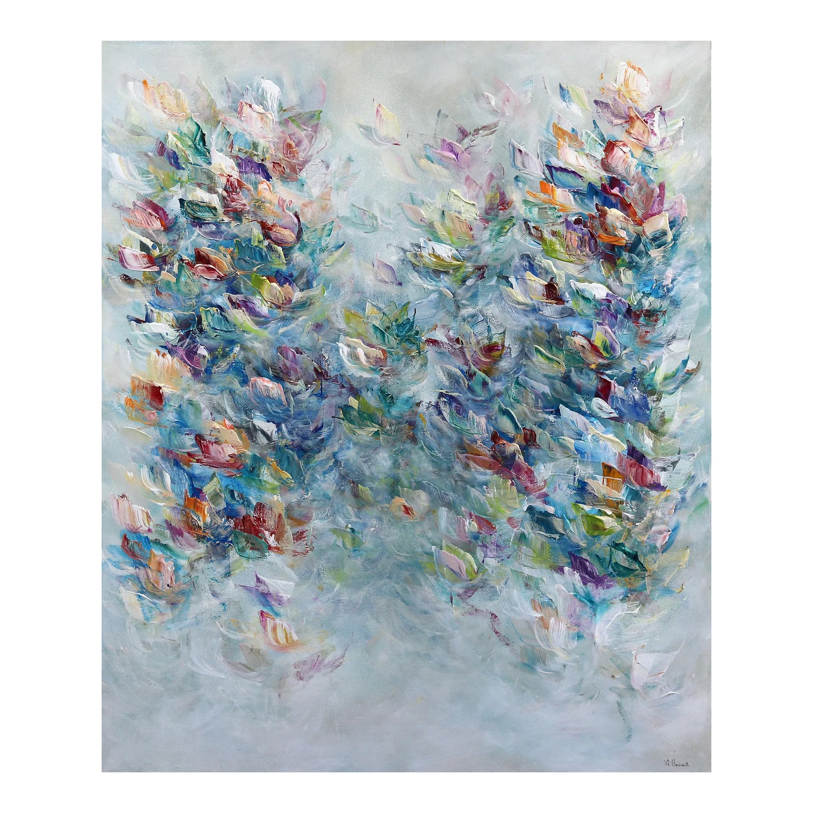 Alive With Colours - Soft Abstract Floral Landscape Painting Original ...