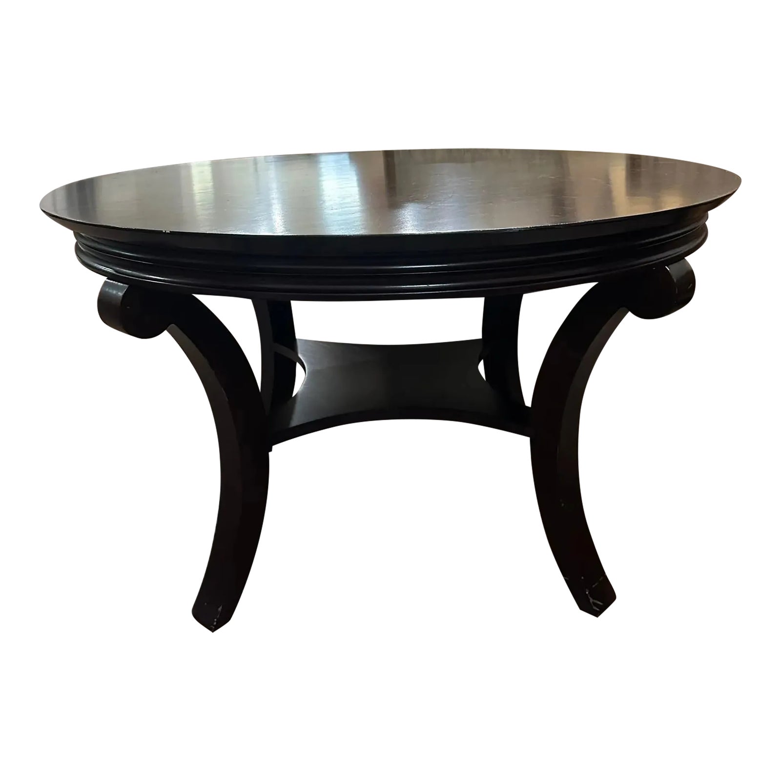 1990s Transitional Round Coffee Table | Chairish