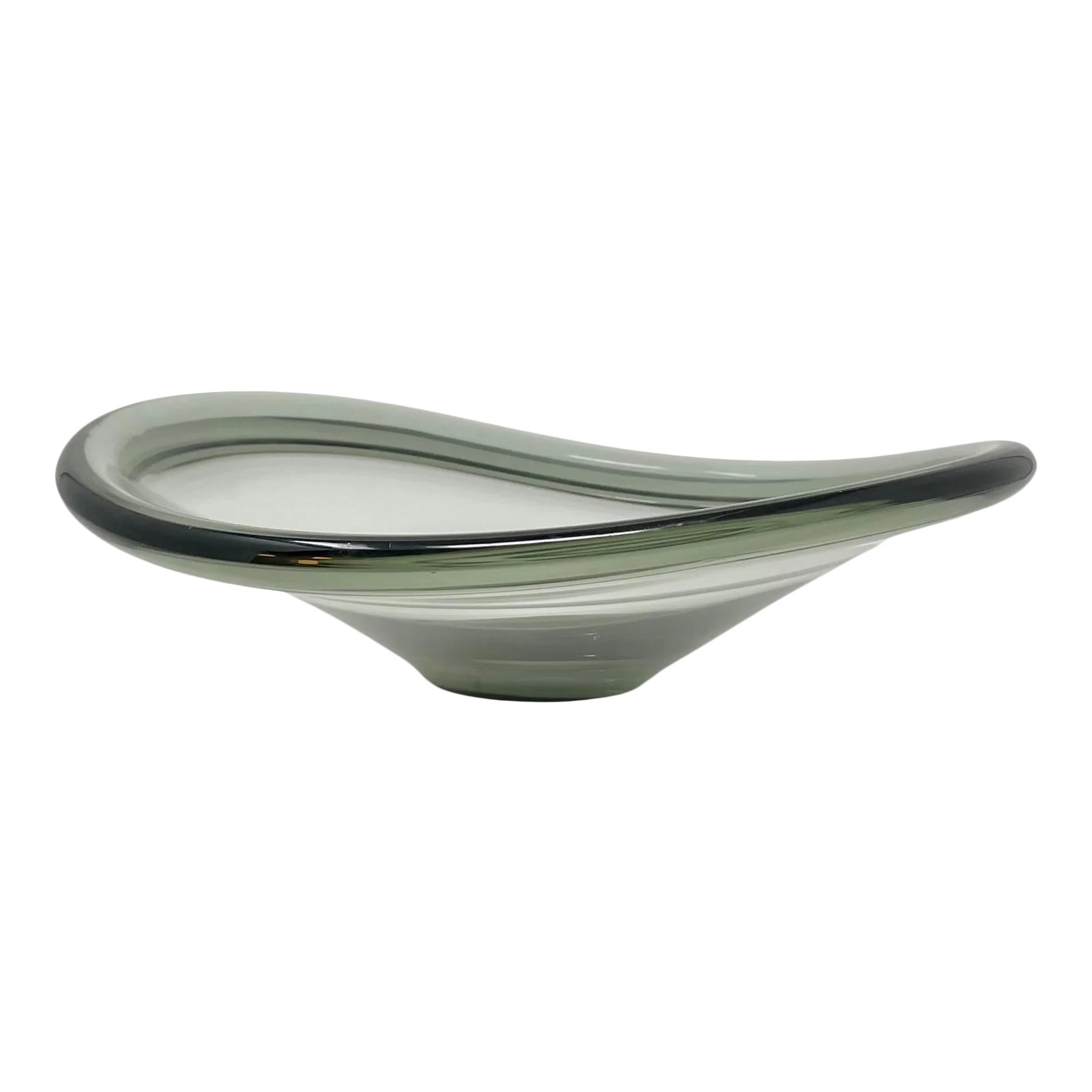 Holmegaard Signed Mid Century Danish Modern Smoke Glass Bowl by Per ...