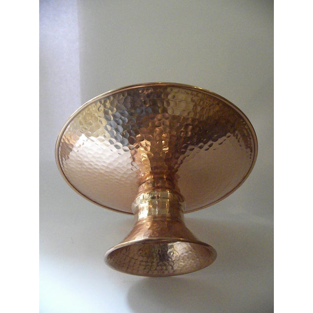 Hand Hammered Copper Metal Brass Cake Tray Stand Dessert Plate | Chairish