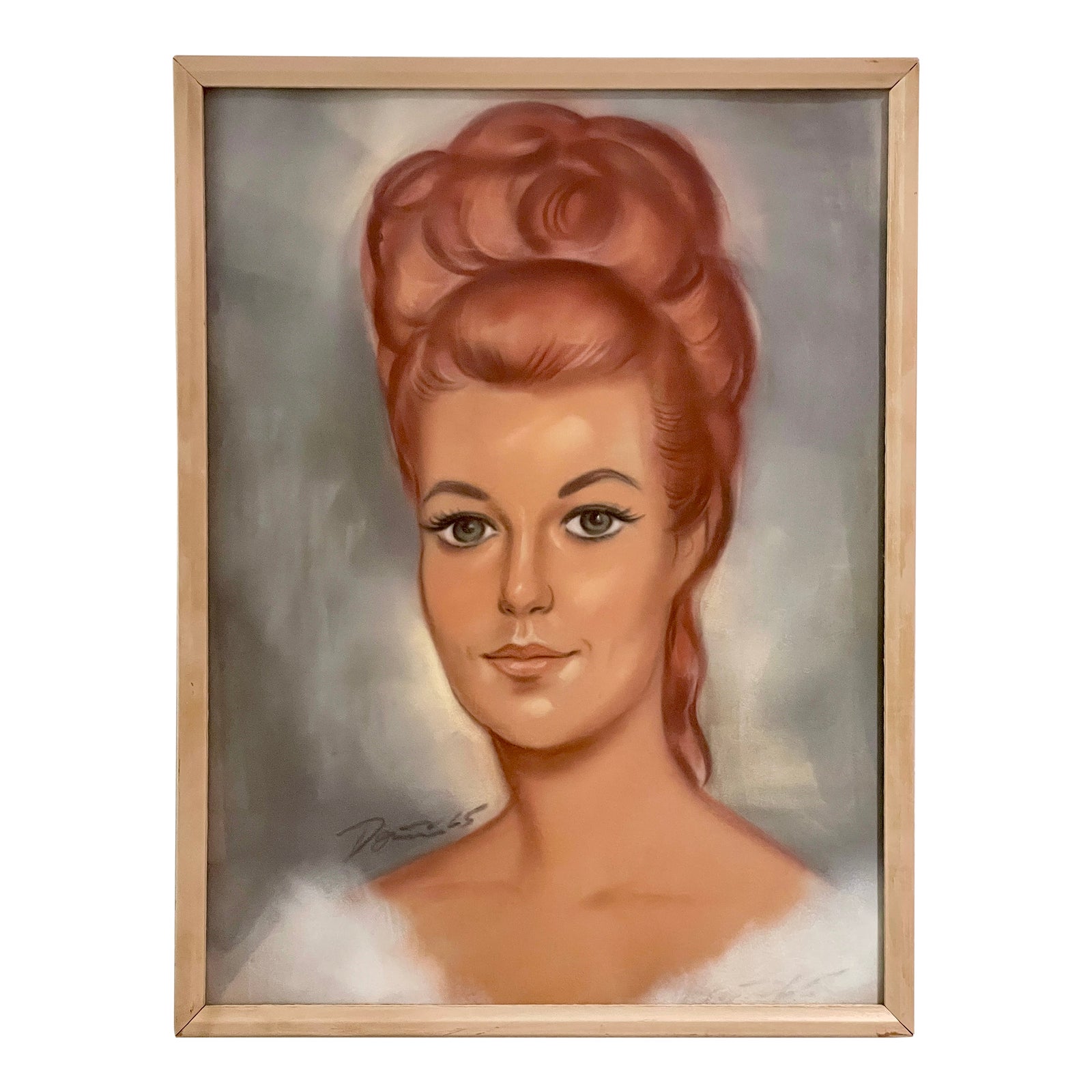 1965 Framed Pastel Portrait of Barbie | Chairish