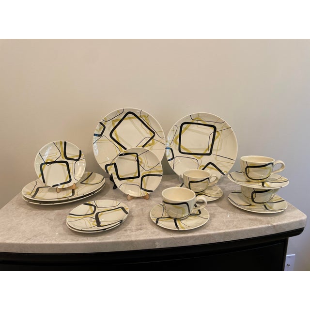 Vintage Mid Century Red Wing “Smart Set” Atomic Style Dinner Set ...