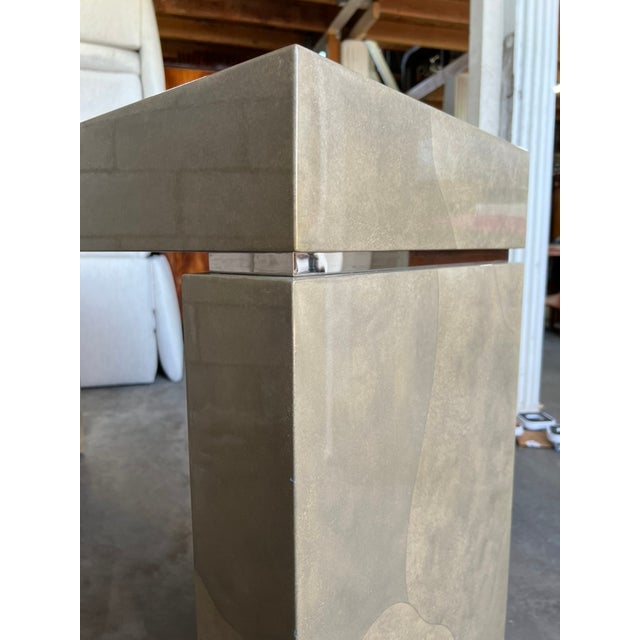 Modern Faux Parchment Lacquered Console by Sally Sirkin Lewis for J ...