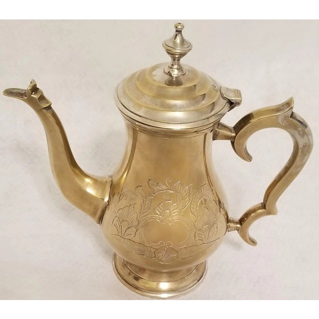 Vintage E.P.N.S. England Floral Etched Silver Teapot | Chairish