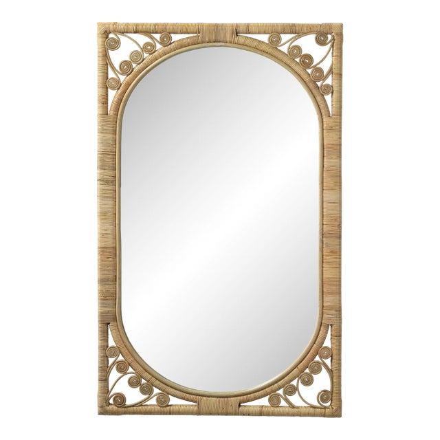 Primrose Rattan Mirror | Chairish