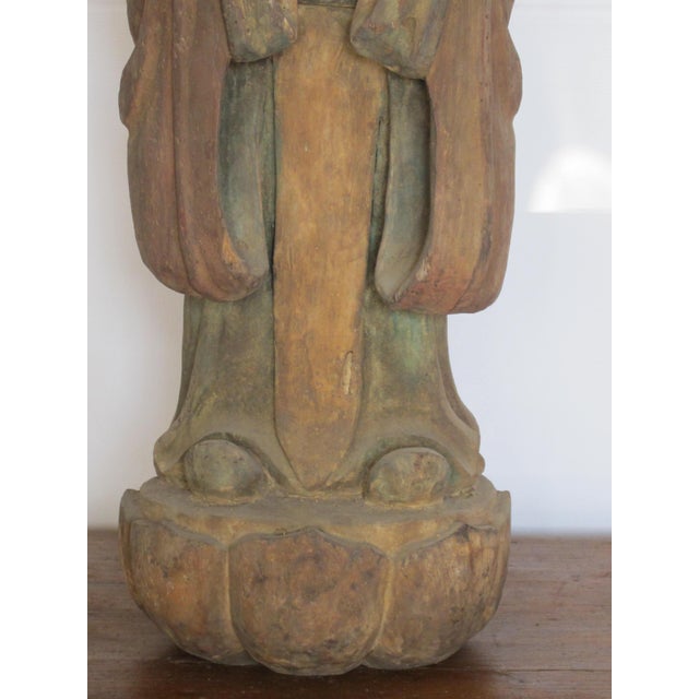 1915 Chinese Government Official Wooden Figure | Chairish