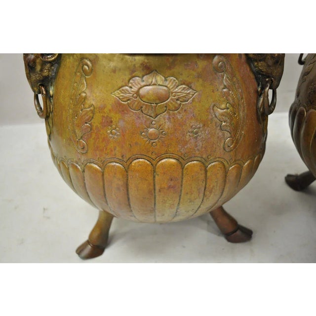 Antique French Regency Neoclassical Rams Head Copper Planter Pot - a ...