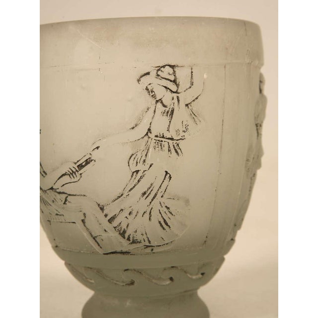 Signed Georges De Feure Molded Pressed Glass Vase | Chairish