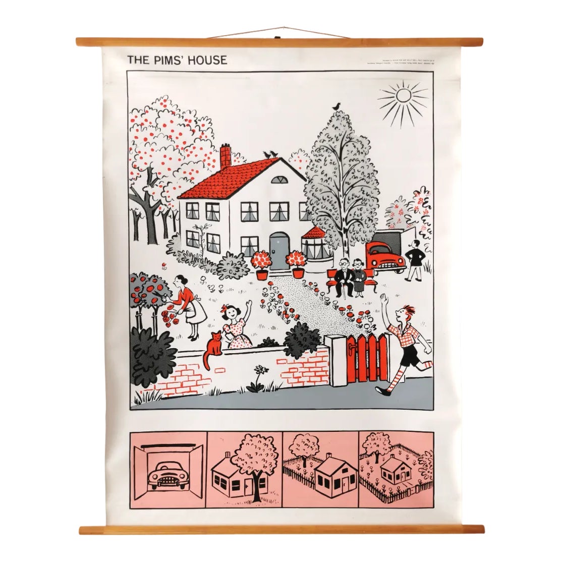 Vintage Teaching Card the Pim Family from Franz Cornelsen Verlag, 1960s ...