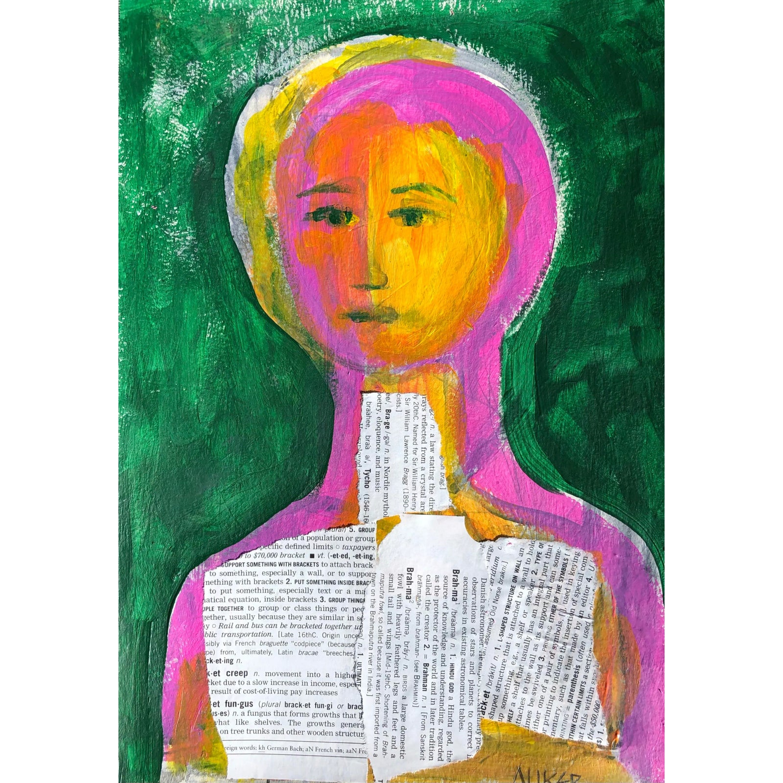 The Observer by Cassandra Auker, Small Mixed Media Artwork on Paper ...
