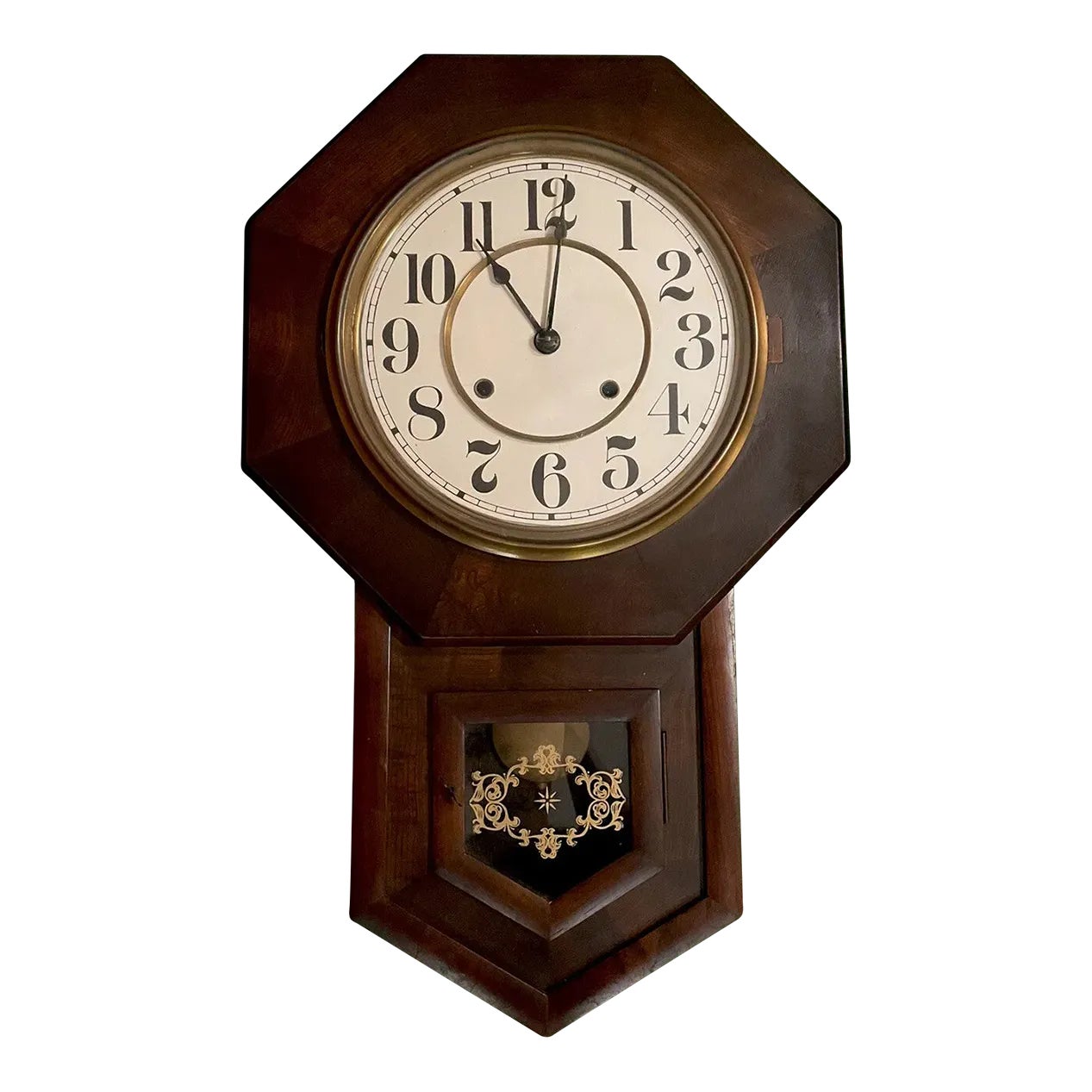 Antique Schoolhouse Style Wall Clock | Chairish