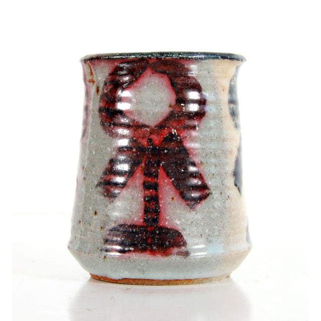 Mid Century Modernist Stick Figure Art Pottery Vase | Chairish