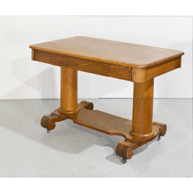 Antique American Arts & Crafts Mission Oak Library Table | Chairish