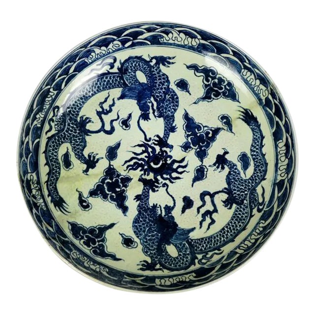 Antique Late 19th Century Chinese Porcelain Large Plate with Round ...